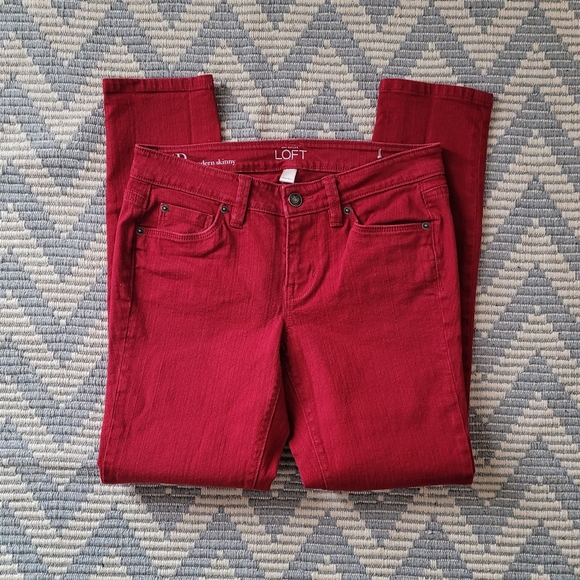 LOFT | Jeans | Loft Red Modern Skinny Petite Jeans | Poshmark